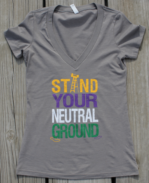 Stand Your Neutral Ground - fitted v-neck – Yat City